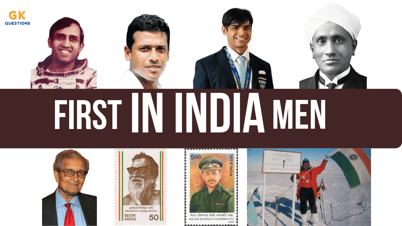 First In India (Men & Women) – Updated 2025 Static GK List