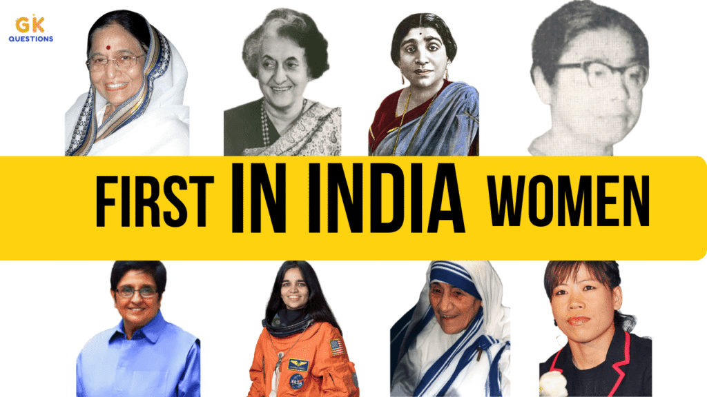 First In India (Men & Women) – Updated 2025 Static GK List
